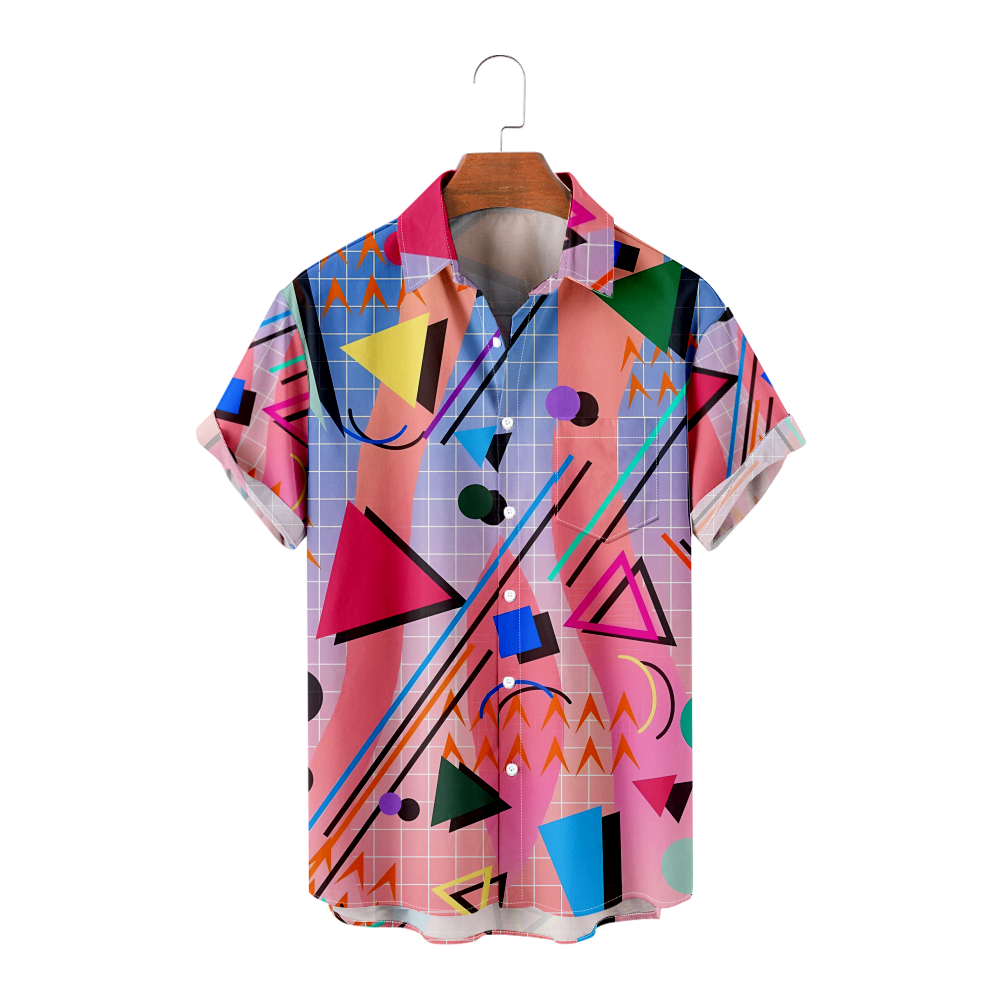 Men's Shirt Vintage Retro 80s 90s Geometric Charming Breathable ...
