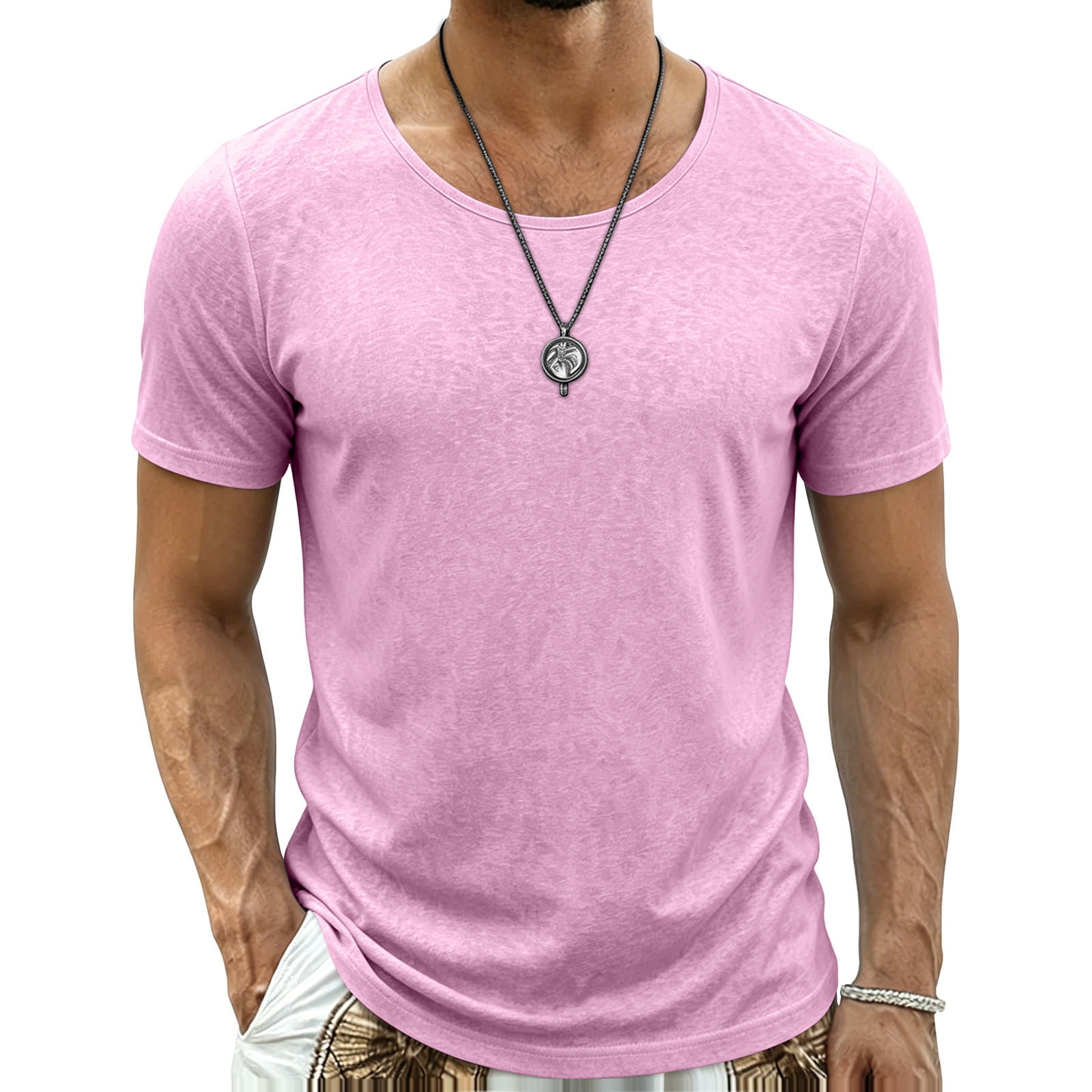 Men's Shirts 3XLT Short Sleeve Big and Tall Sports Round Neck Pullover ...