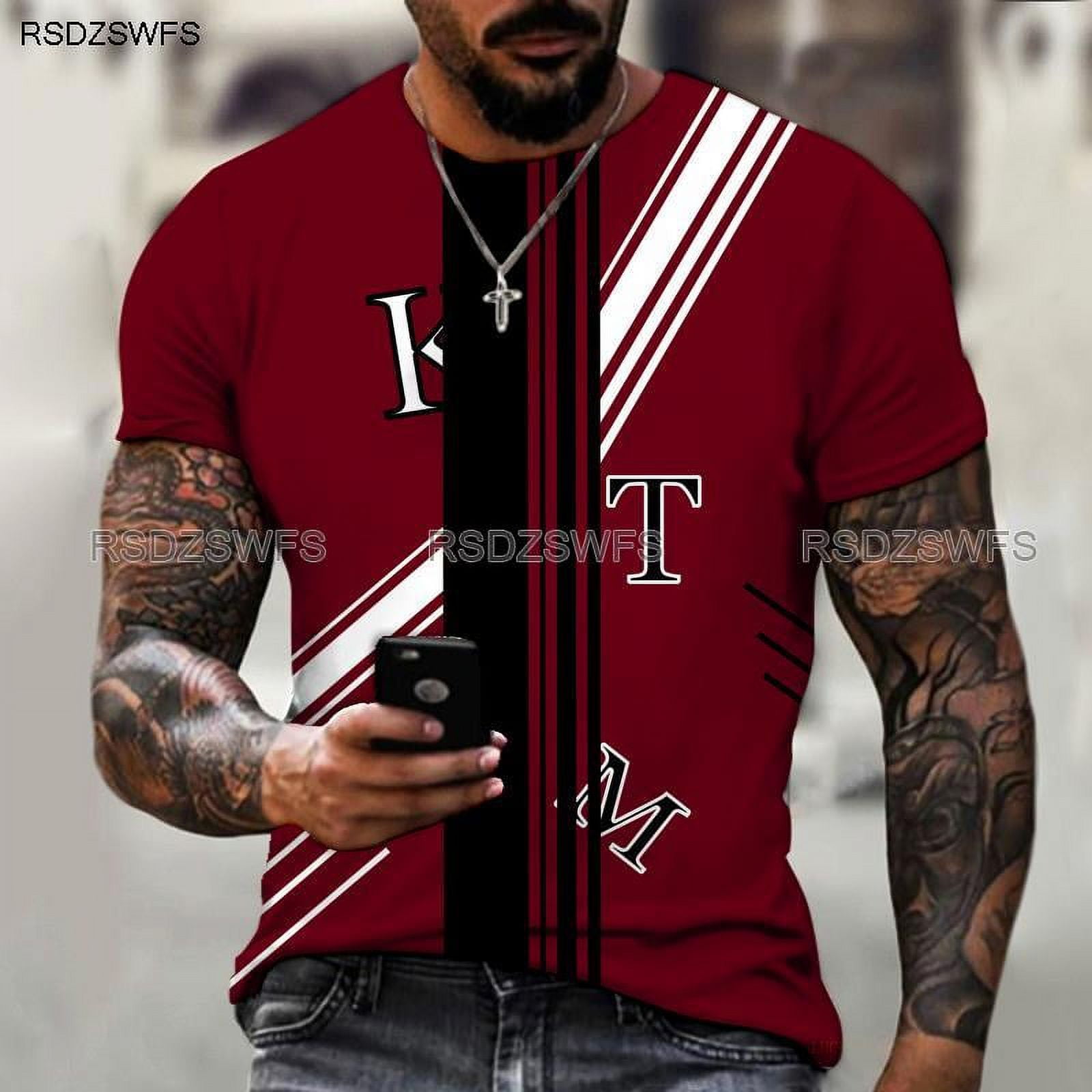 Men's Shirts Exclusive Design Brand Triangle Art 3D Printing Tops Round ...