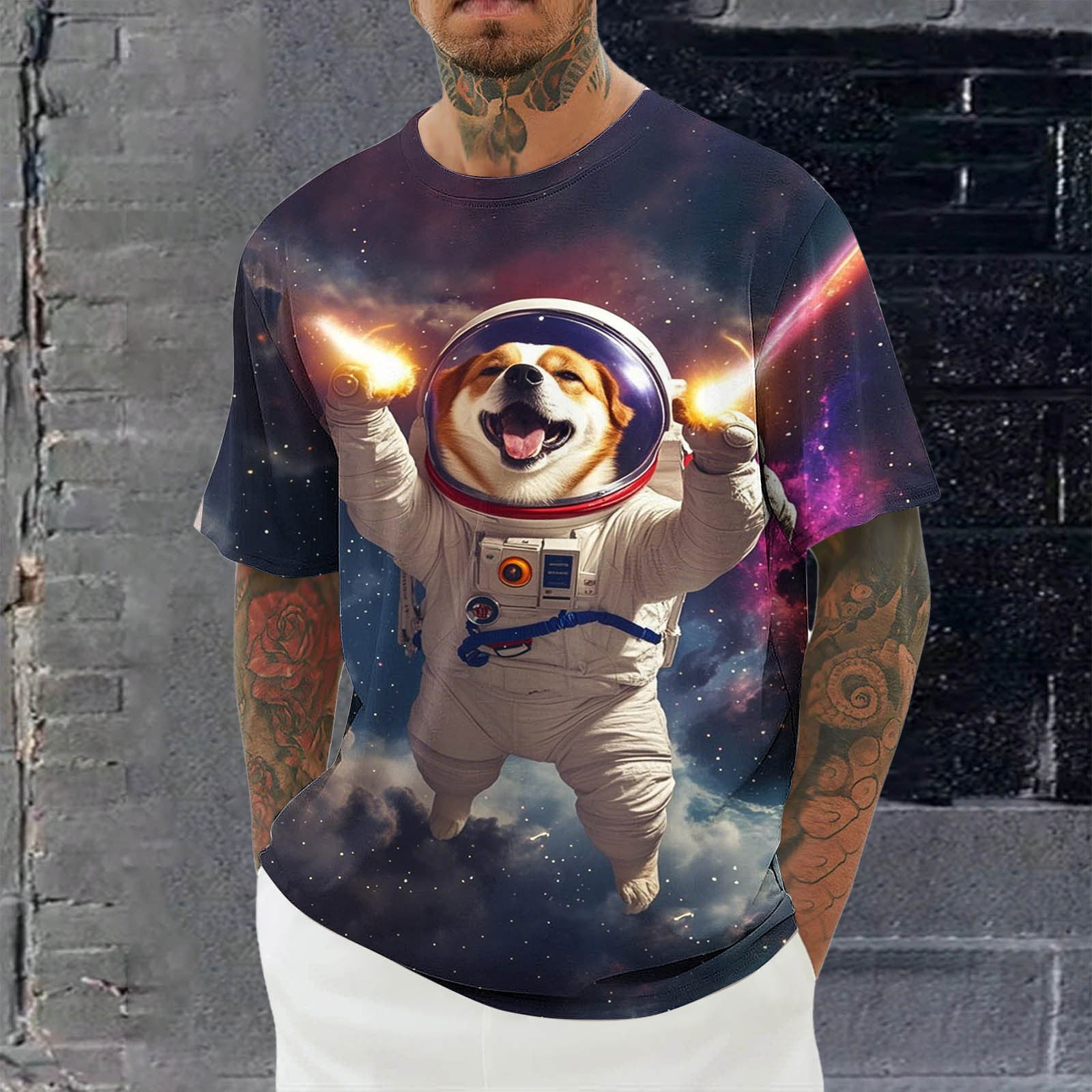 Men's Shirts Graphic Tees Funny Under $10 Printing Round Neck Casual ...