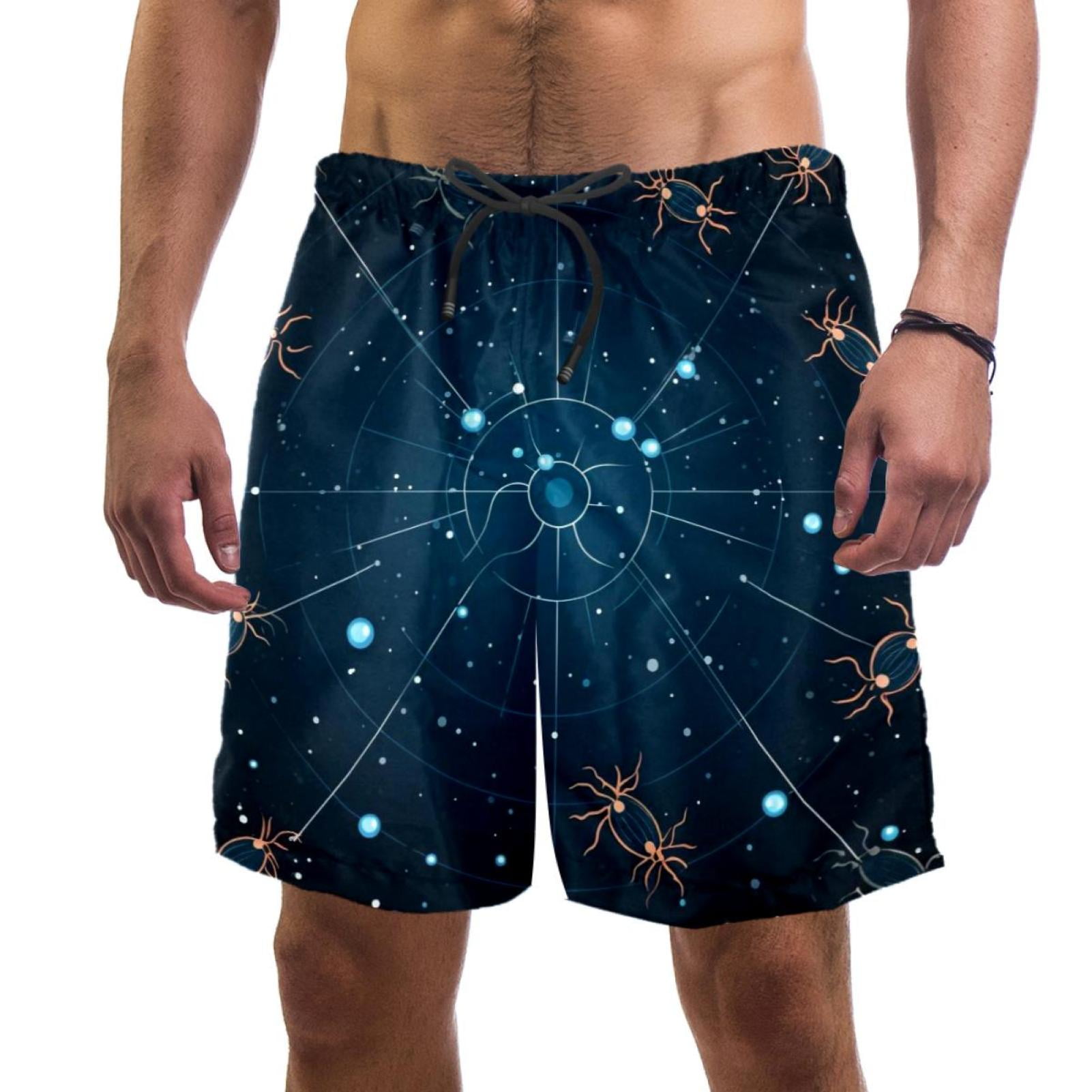 Men’s Short Elastic Waist Drawstring Casual Summer Beach Shorts Cancer ...