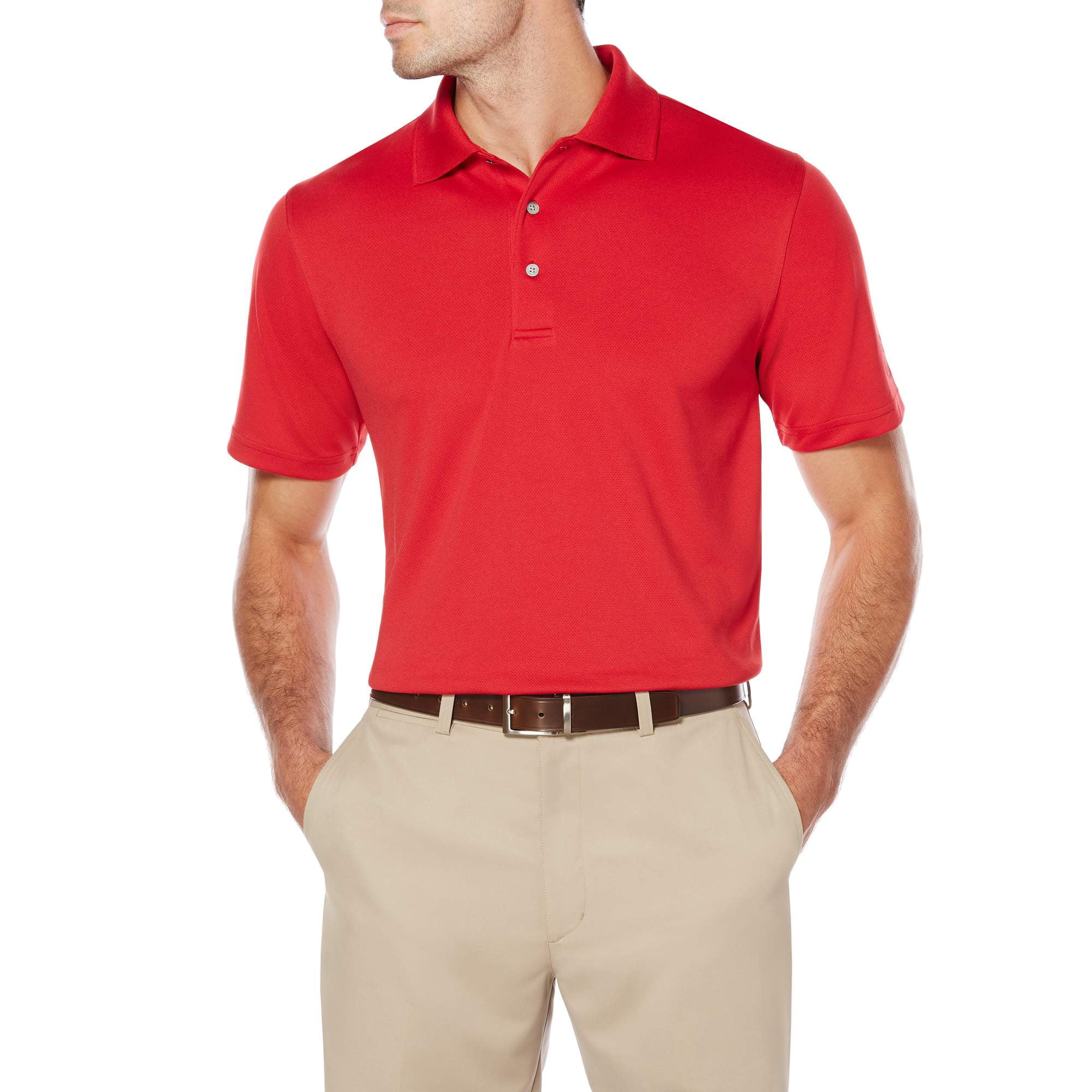 Men's Short Sleeve AirFlux Golf Performance Solid Polo Shirt - Walmart.com