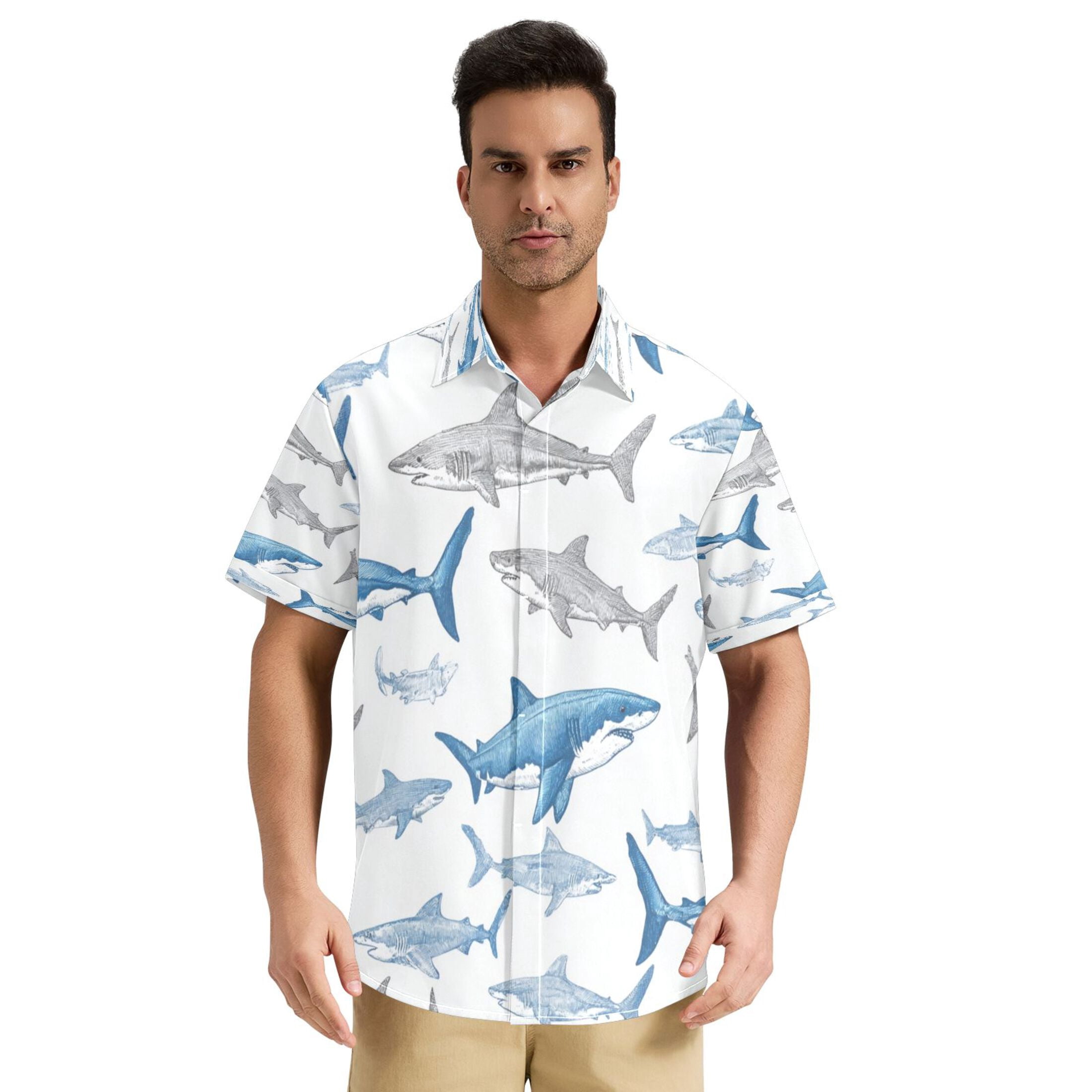 Men's Short Sleeve Button Down Shirt, Wrinkle Free Casual Summer Beach ...