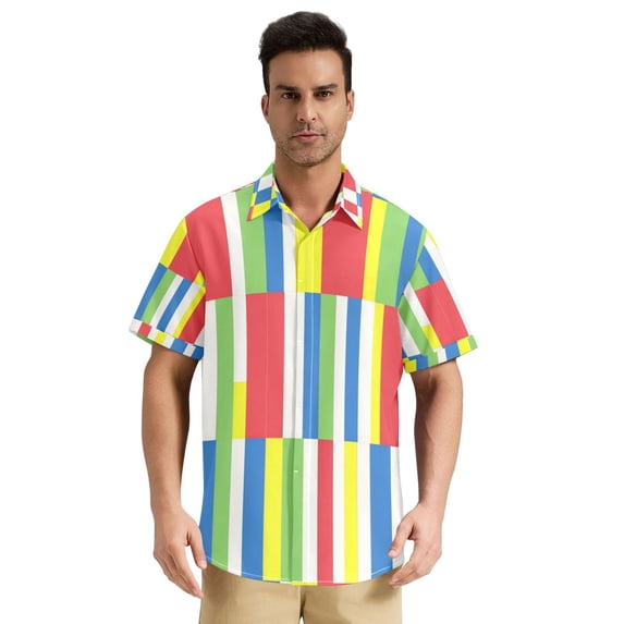 Men's Short Sleeve Button Down Shirt, Wrinkle Free Casual Summer Beach ...