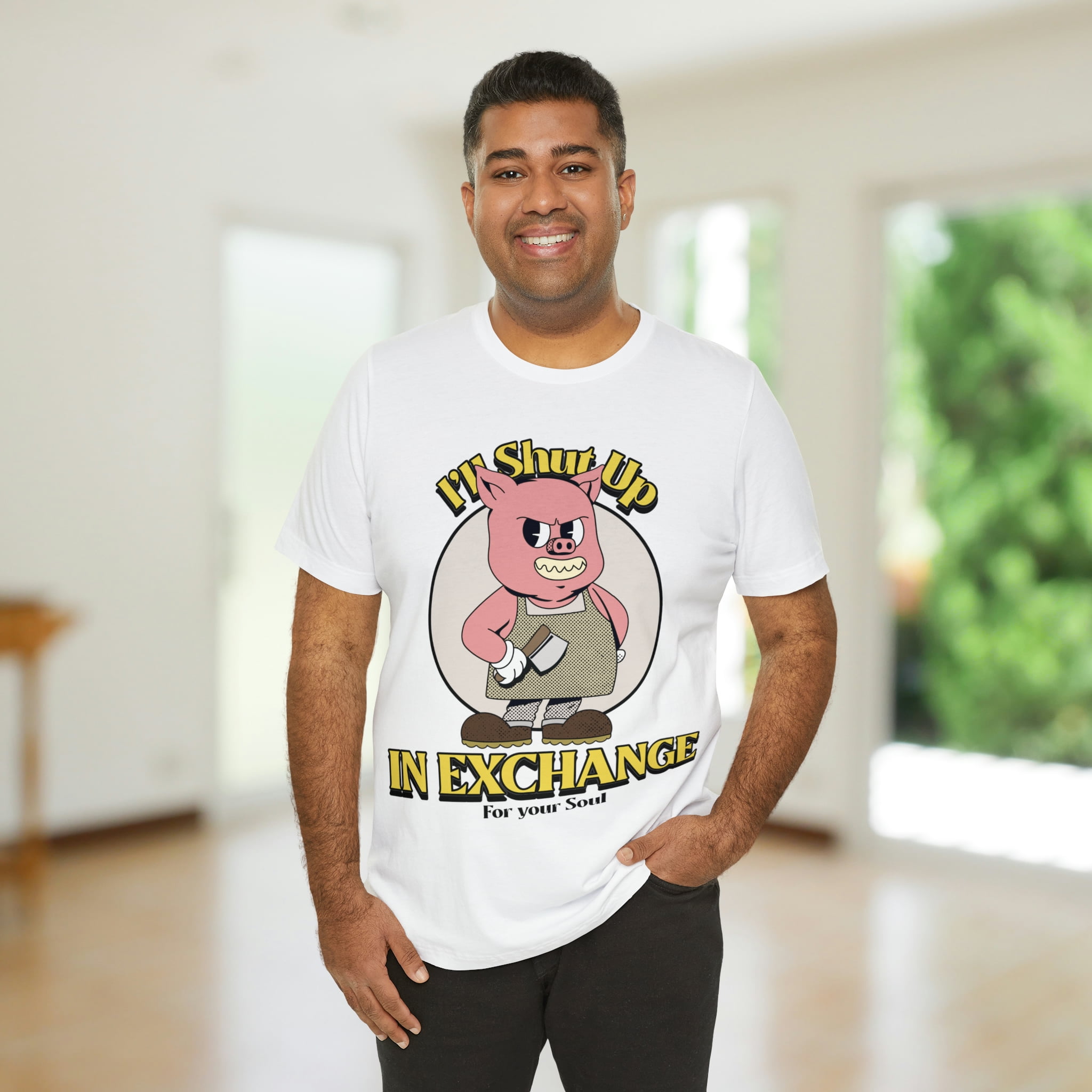 Men's Short Sleeve Graphic Tee - I'll Shut Up in Exchange for your Soul ...