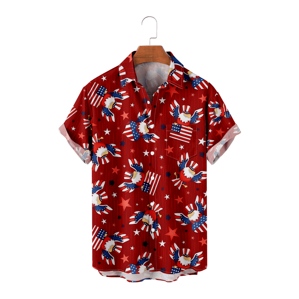 Men's Short Sleeve Hawaiian Style Exquisite Soft Animation Paint Men ...
