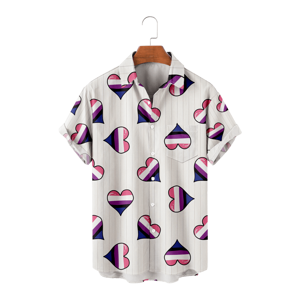 Men's Short Sleeve LGBT Rainbow Pretty Attractive Art Bowling Shirts ...