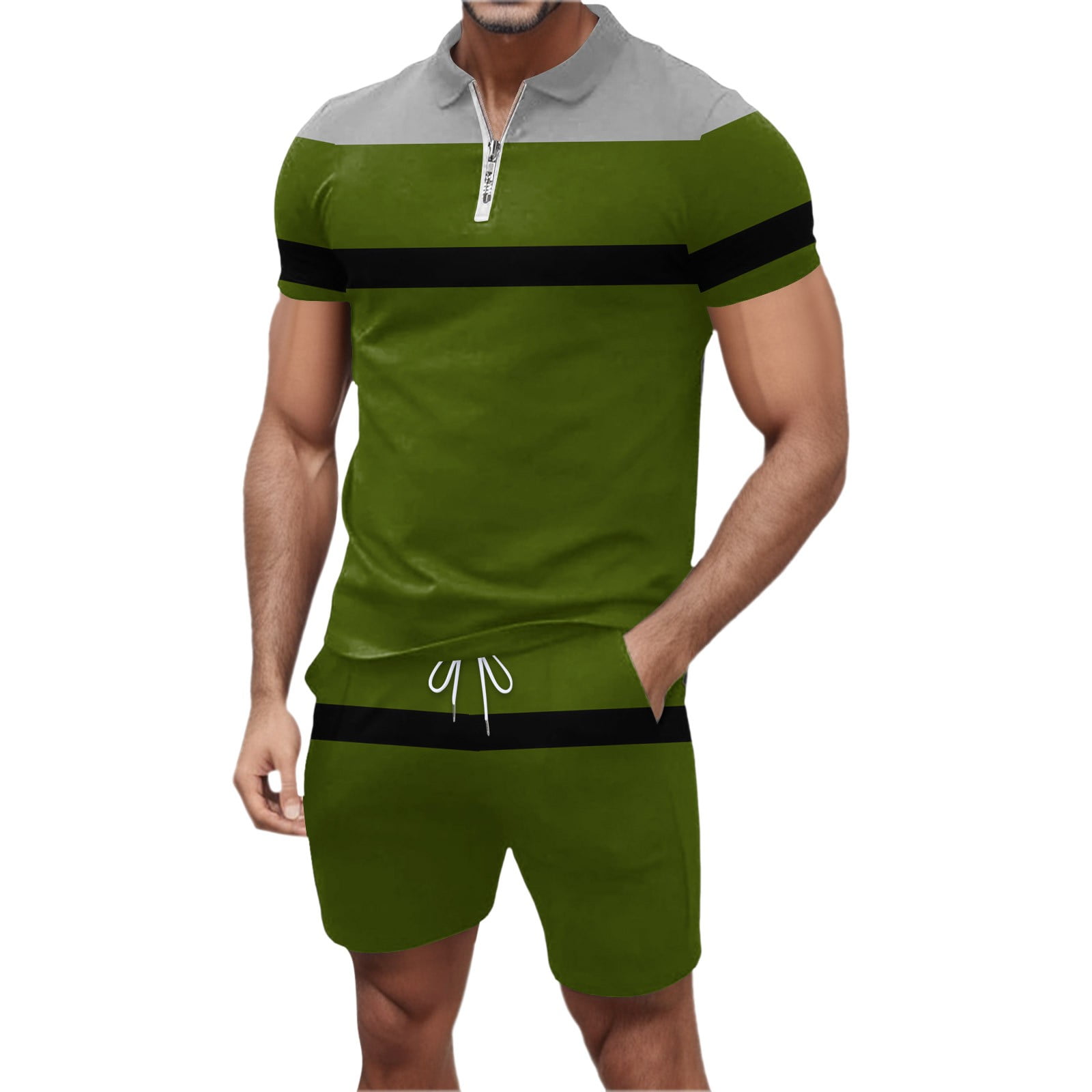 Men's Short Sleeve Suit Loose T Shirt Casual Fashion Two Piece Men's ... Men's Short Sleeve Suit Loose T Shirt Casual Fashion Two Piece Men's ...