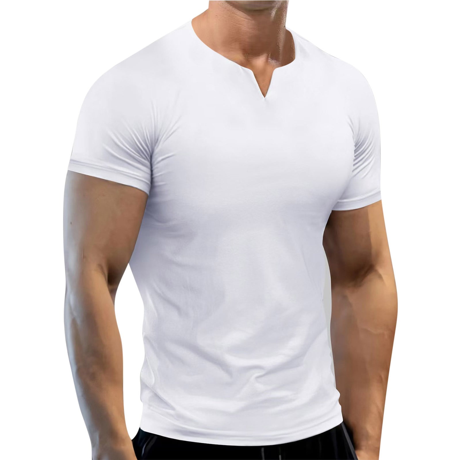 Men’s Short Sleeve T-Shirts Casual Regular Fit V Neck Fashion Sport ...