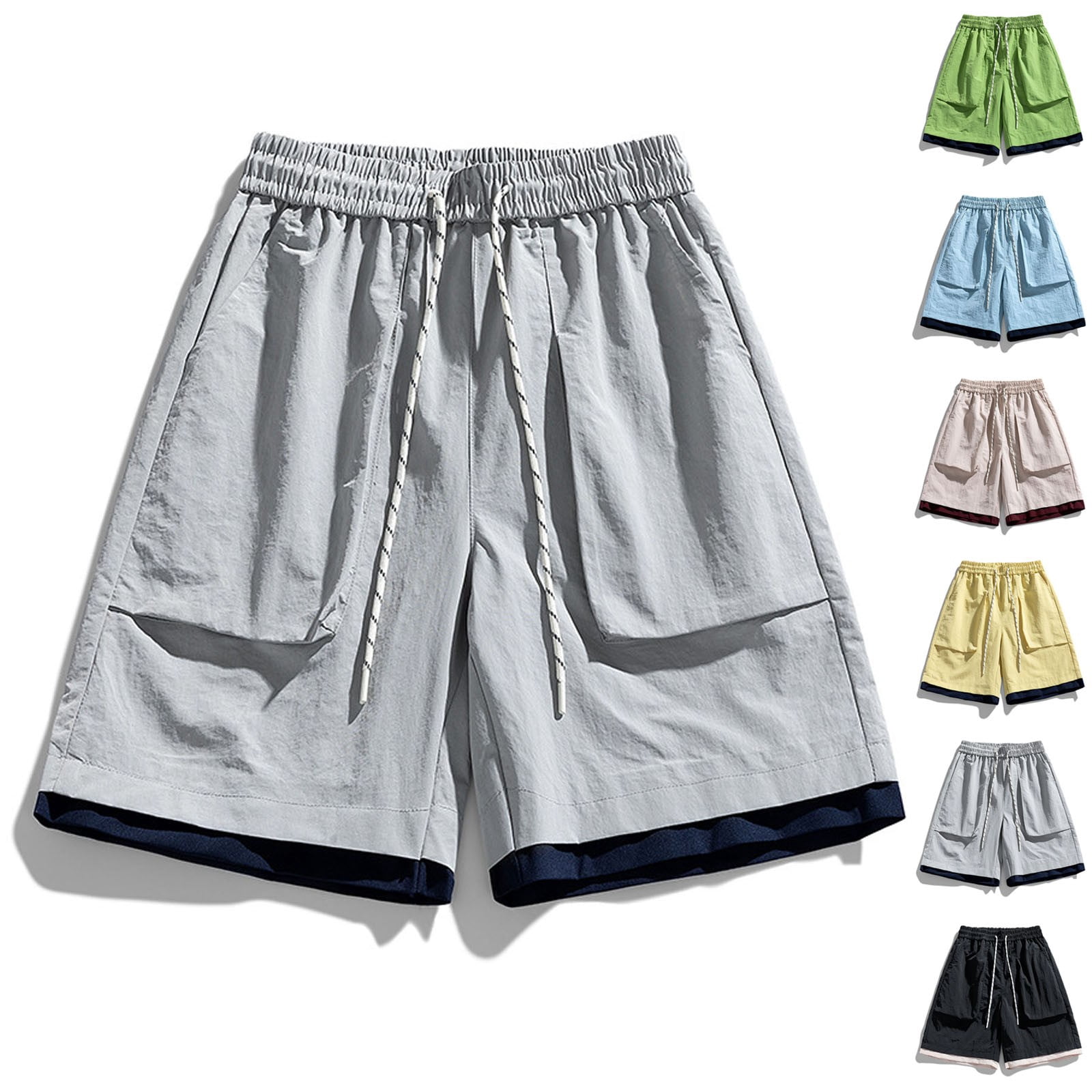 Men's Shorts Casual Comfy Fashion Solid Shorts Regular Elastic Waist ...