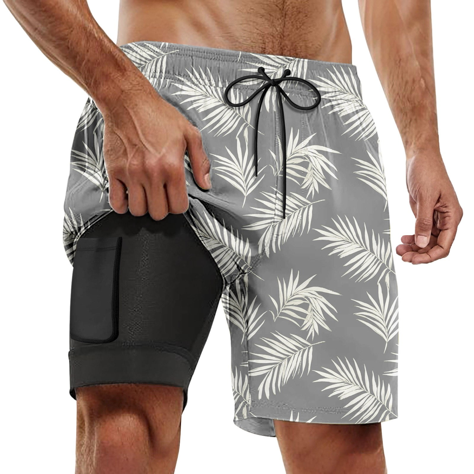 Men's Shorts Casual Men's European Summer Beach Coconut Tree Hawaii ...