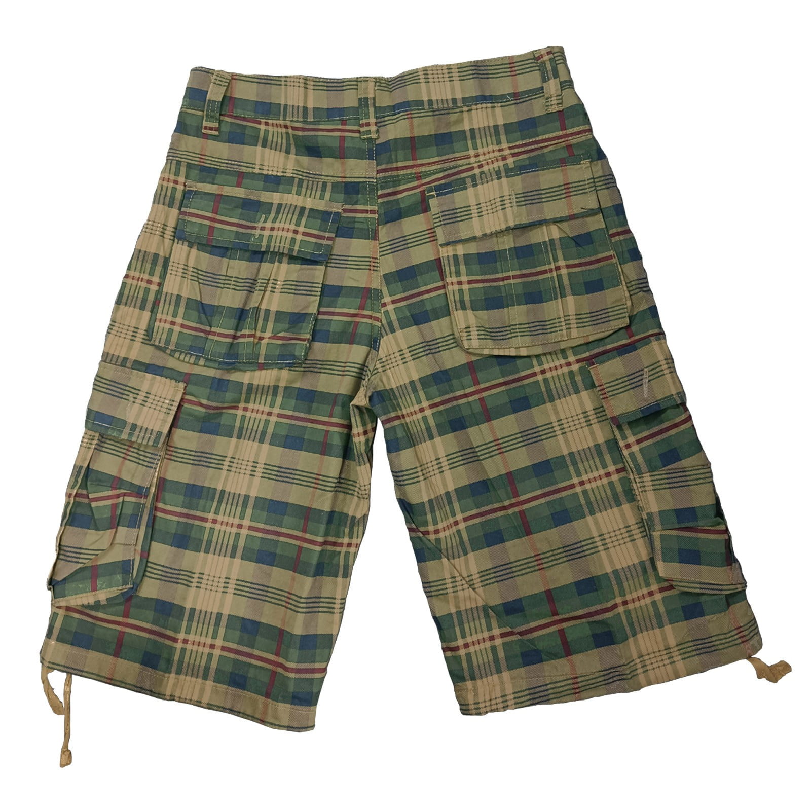 Men's Shorts Fit Multi-Pocket Plaid Beach Short Lightweight Cargo Work ...