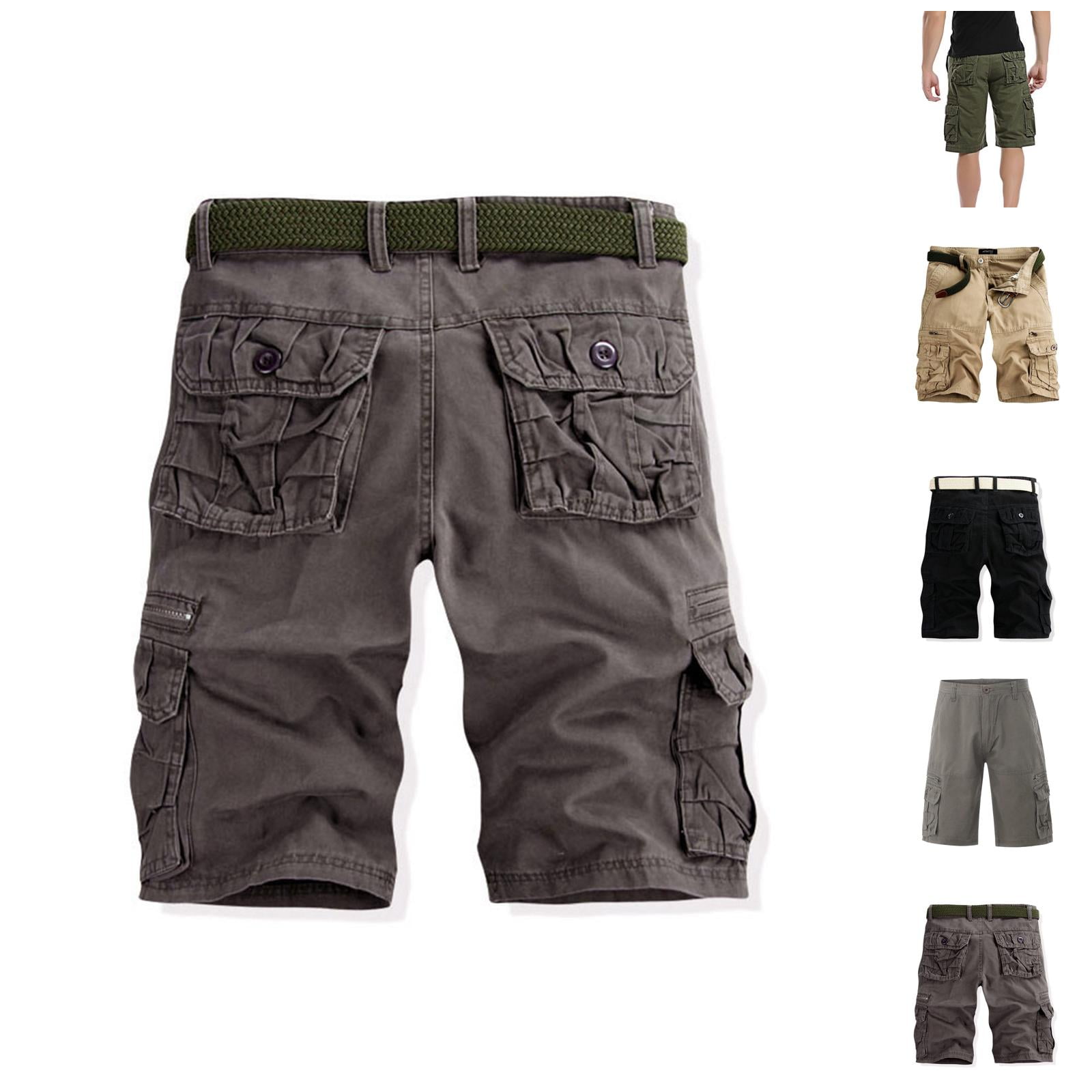 Men's Shorts Outdoor Cotton Cargo Style, Drawstring Multi Pocket Shorts for Men, Casual Summer ...