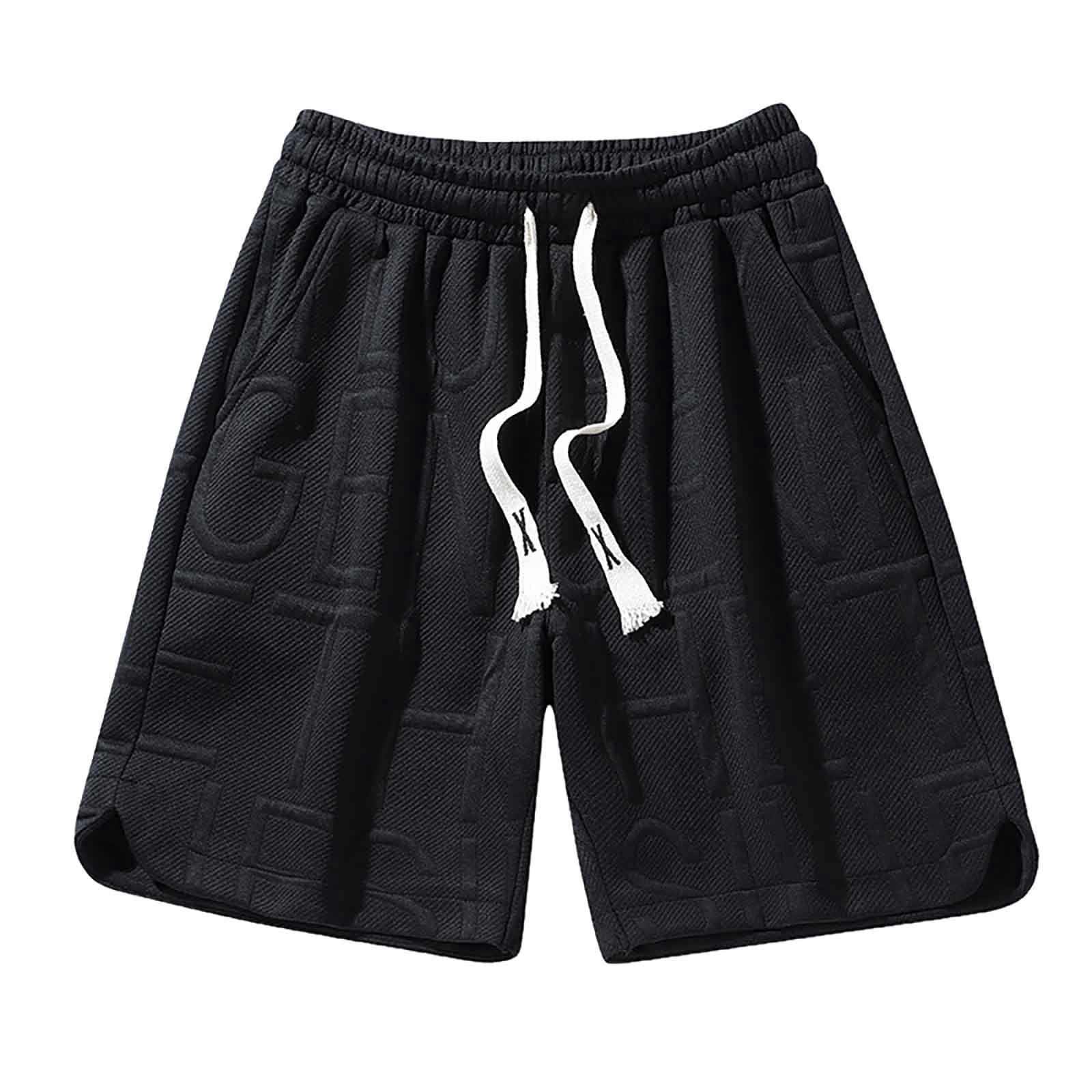 Men's Shorts Solid Color Knitted Plus Size Baggy Shorts Men Chic ...