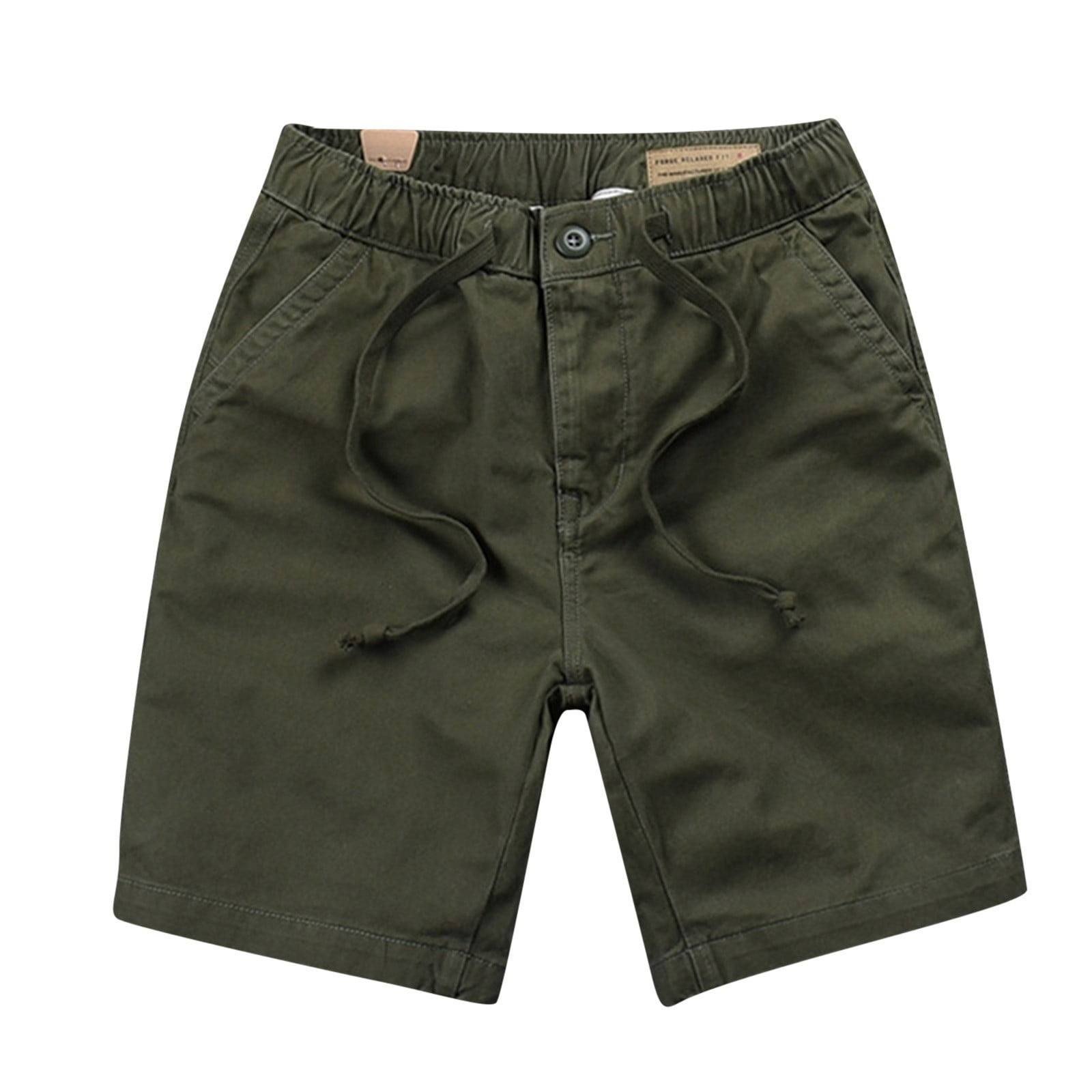 Men's Shorts Summer Loose Solid Color Drawstring Elastic Waists Elastic ...