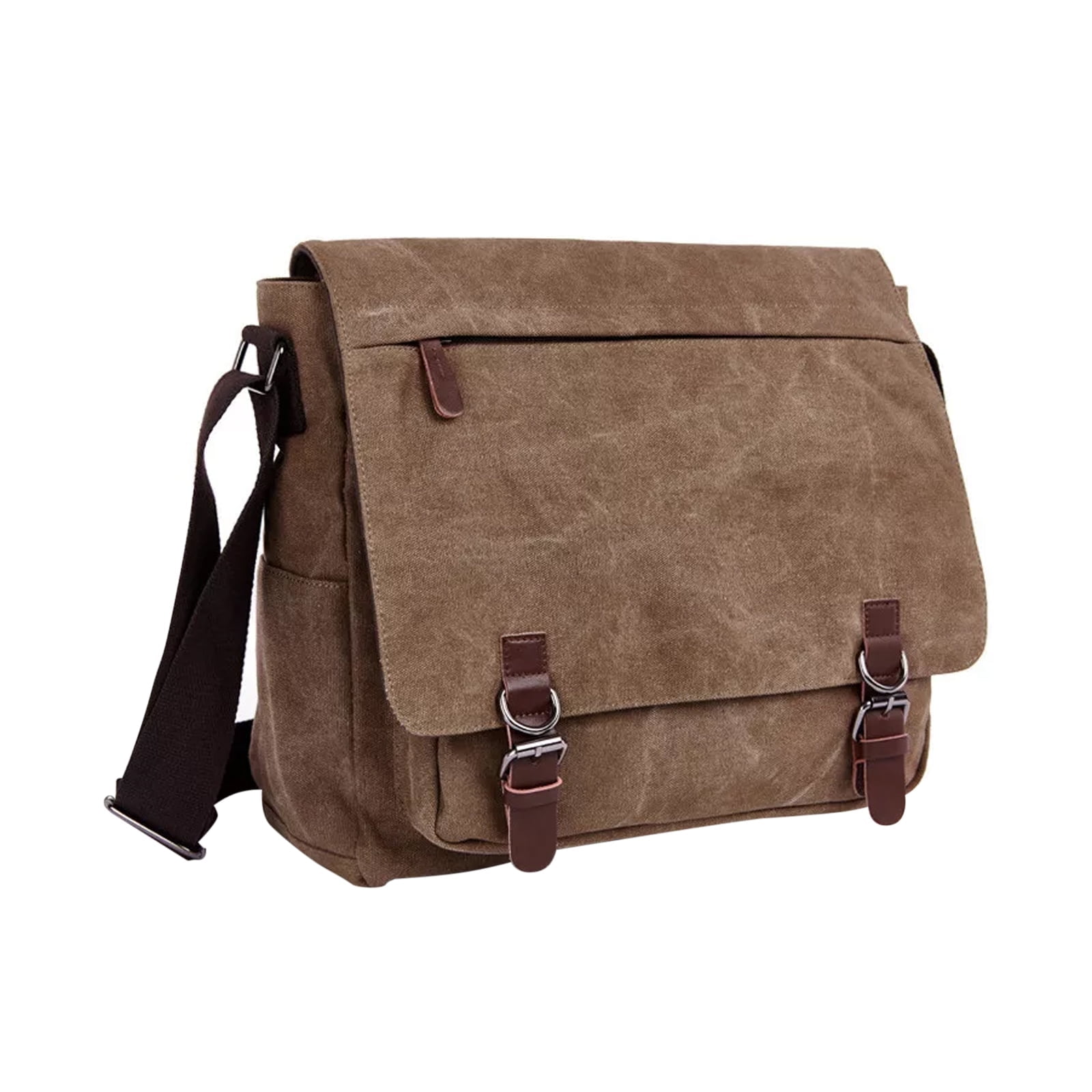 Men's Shoulder Bag Crossbody Bag Messenger Bag Vintage Canvas Leather ...