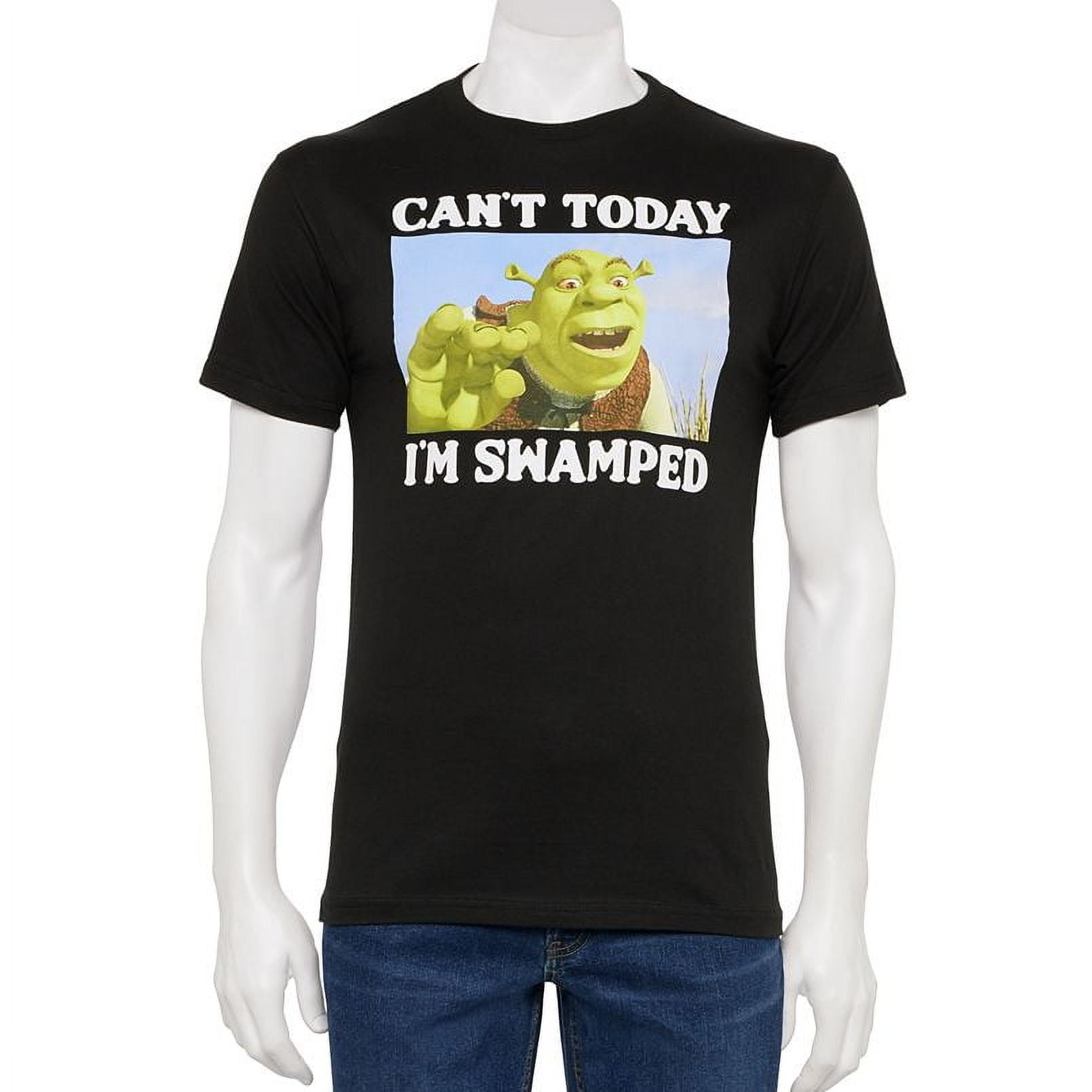 Men's Shrek "Can't Today I'm Swamped" Meme Graphic Tee - Walmart.com