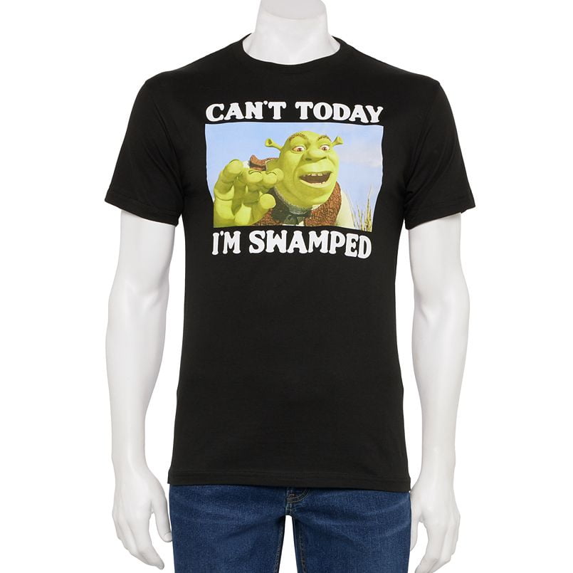 Men's Shrek "Can't Today I'm Swamped" Meme Graphic Tee - Walmart.com