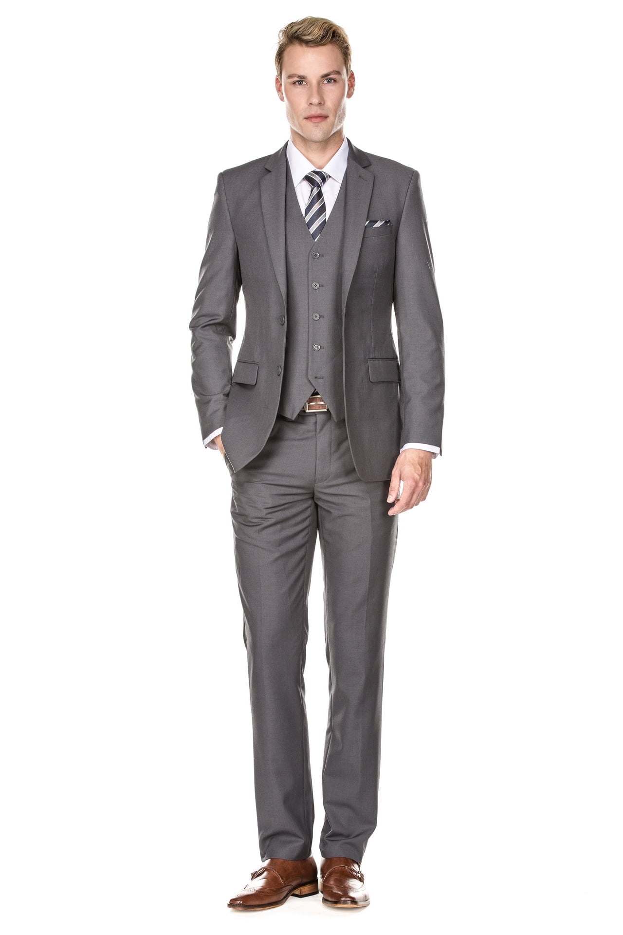 Men's Signature 3-Piece Slim Fit Suits - Walmart.com