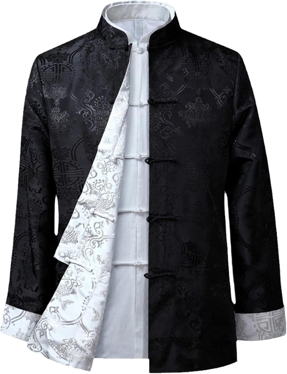 Men's Silk Tang Suit Jacket with Kung Fu Collar - Traditional Chinese ...