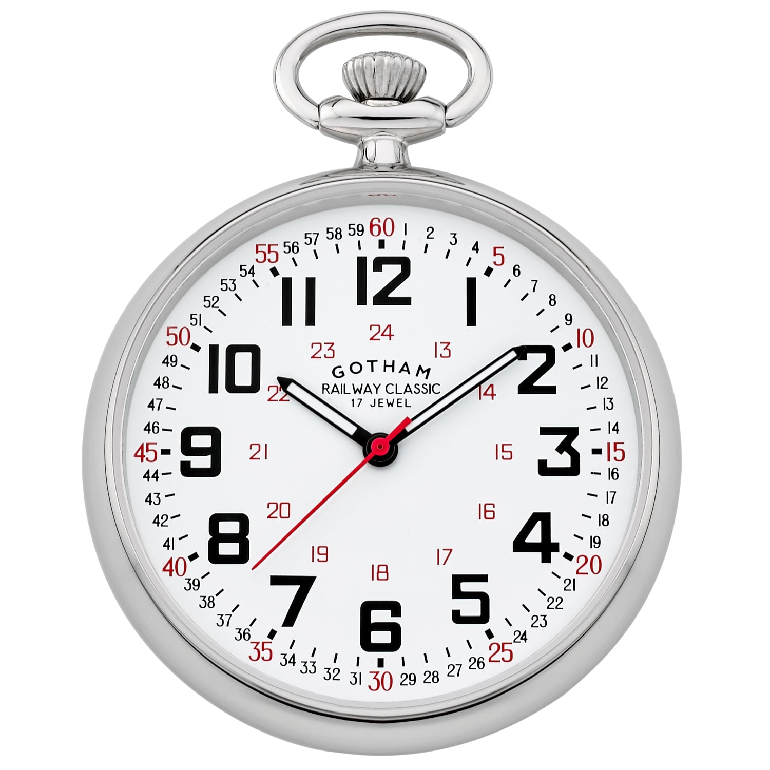 Gotham Watch, Men's Mechanical Pocket Watch, GWC14100S, Silver-Tone ...