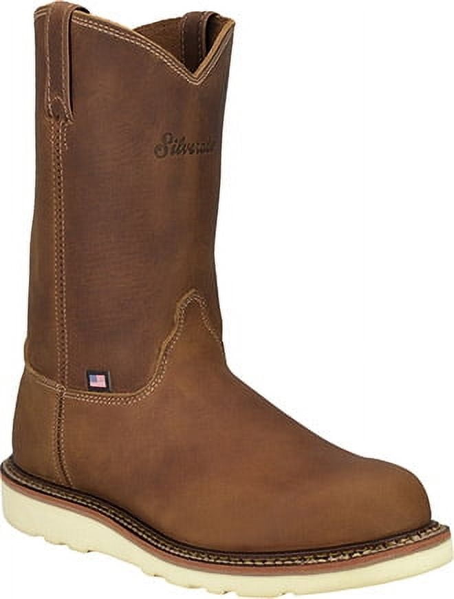 Men's Silverado 10" Steel Toe Wedge Sole Work Boot (U.S.A.) 7703ST, Tan ...