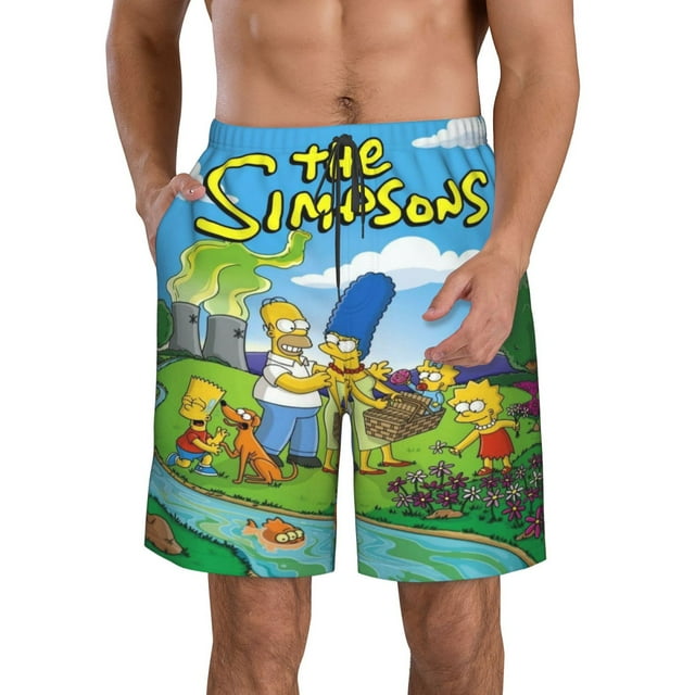 Men's Simpsons Beach Shorts Hot Summer Swim Trunks Sports Running ...