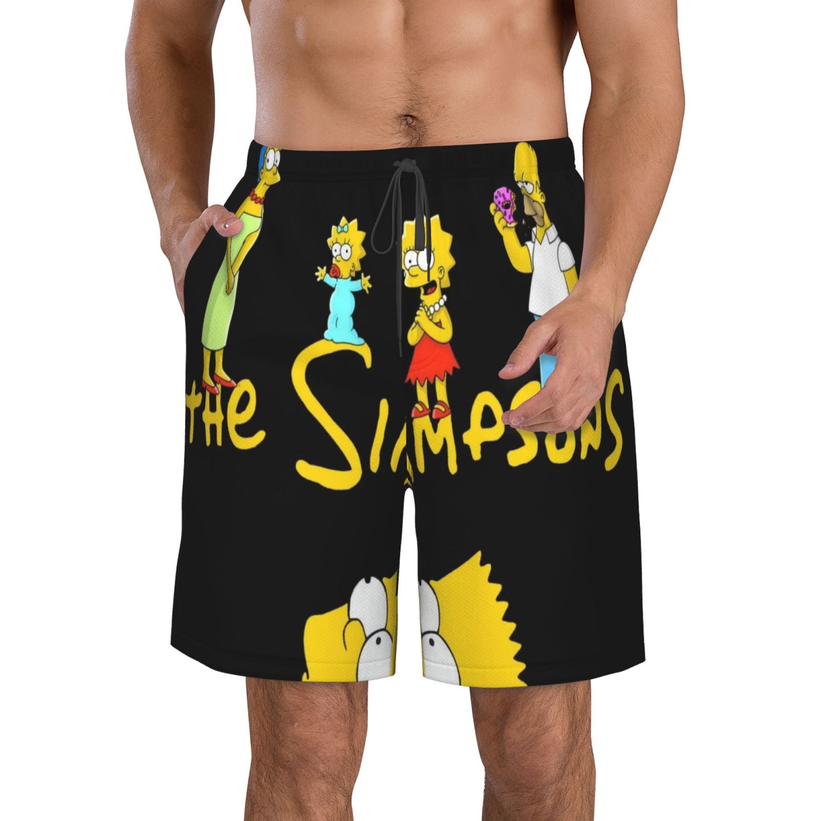 Men's Simpsons Beach Shorts Hot Summer Swim Trunks Sports Running ...