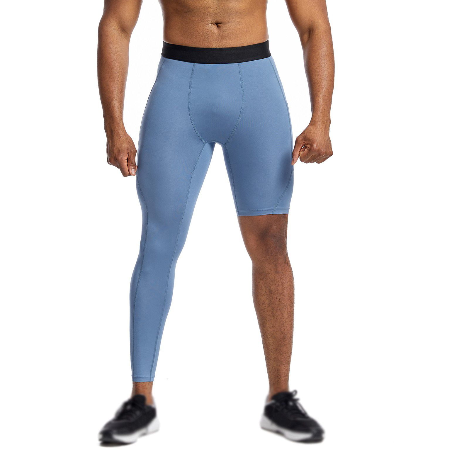 Men's Single Leg Compression Pants, Cool Dry Workout Basketball Tights ...