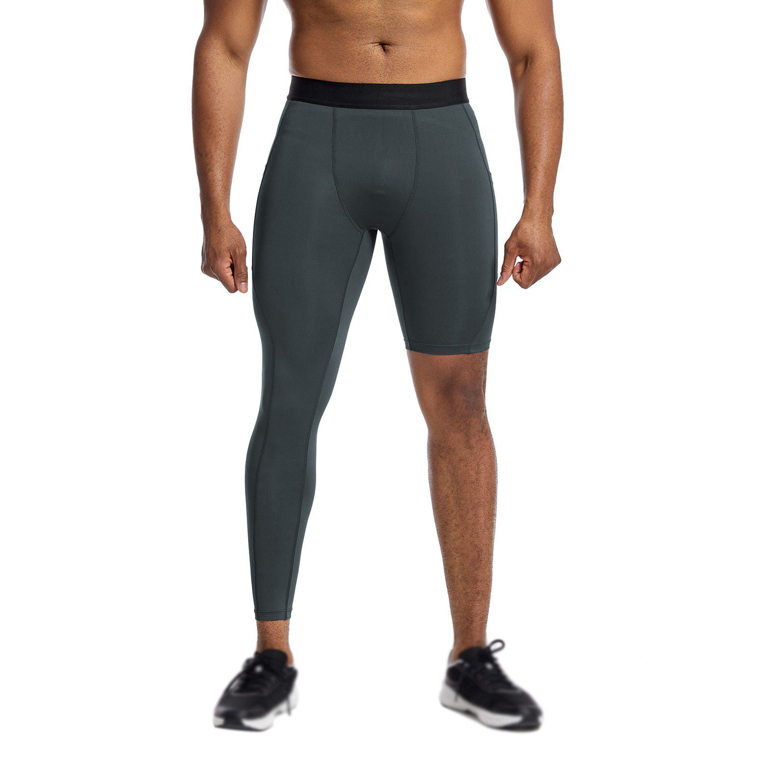 Men's Single Leg Compression Pants, Cool Dry Workout Basketball Tights ...