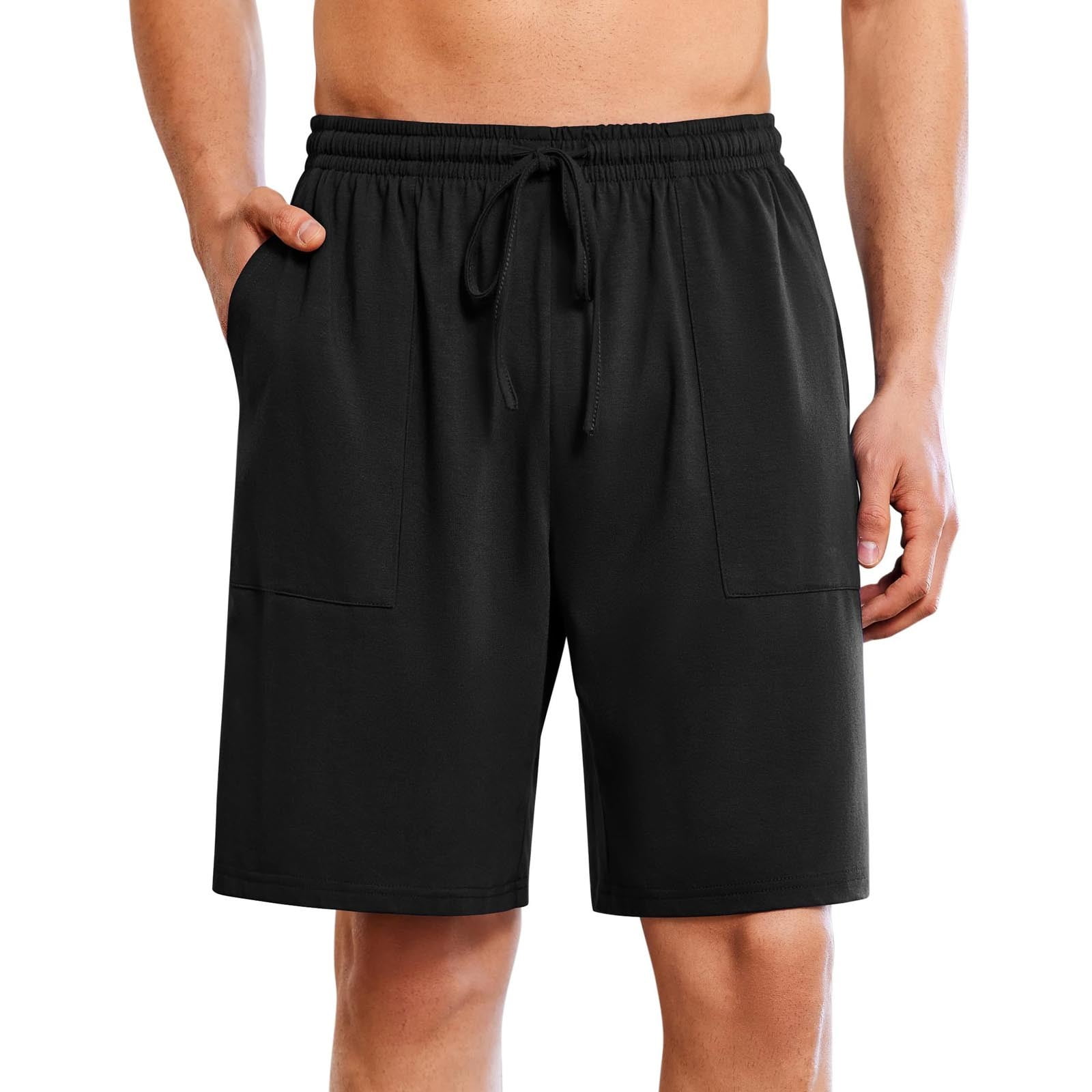 Men's Sleep & Lounge Shorts - Breathable Cotton with Drawstring ...