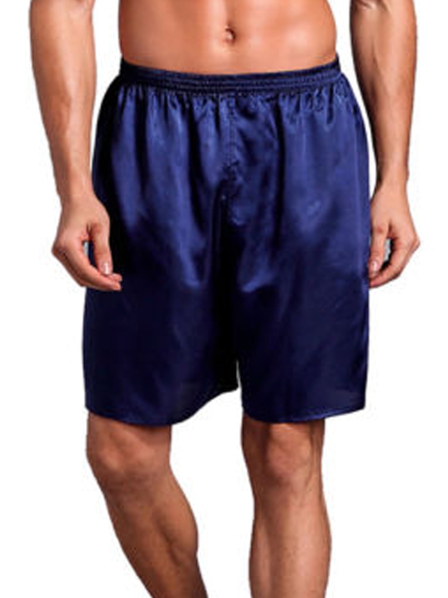 Licupiee Men's Silk Satin Boxers, Breathable Nightwear Pajamas, Solid ...