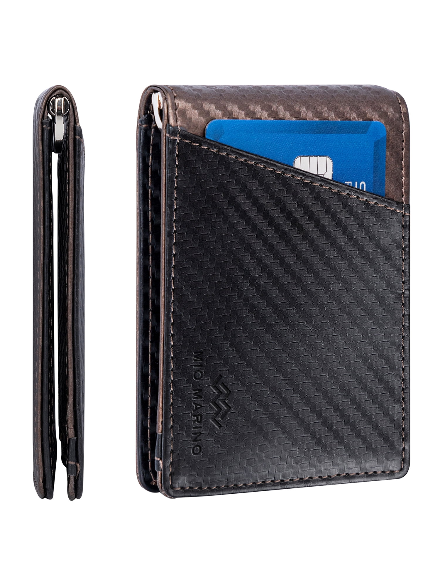 Elegant Men's Slim Bifold Wallet with Quick Access Pull Tab, Soft Vegan ...