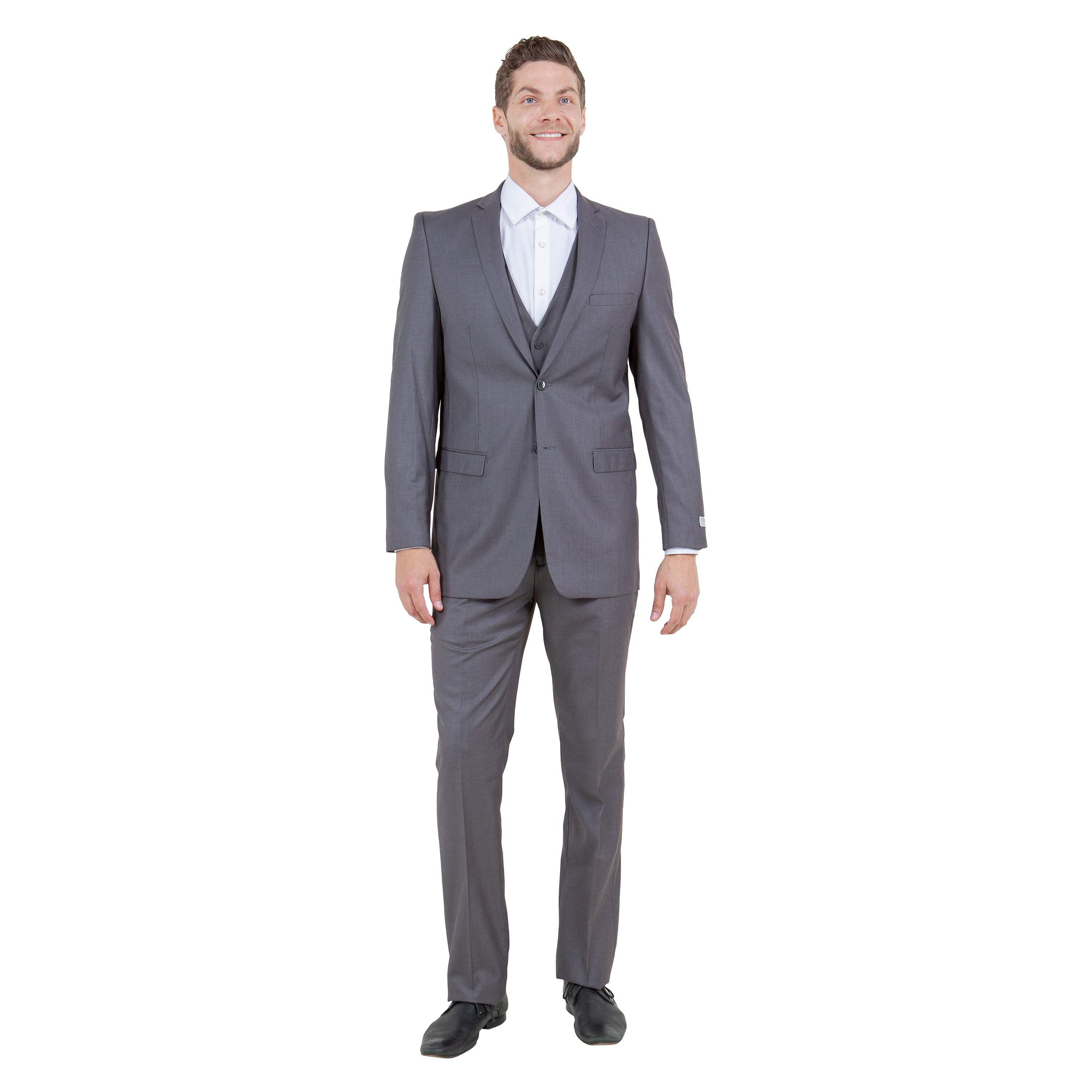 Men's Slim-Fit 3pc Suit, Notch Lapel - Walmart.com