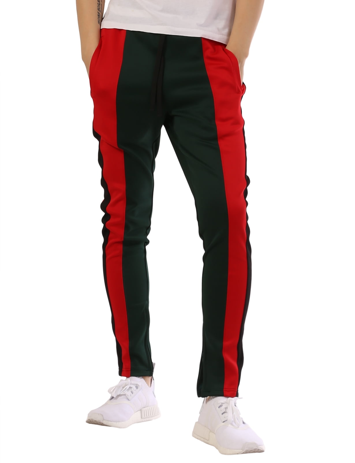 Men's Slim Fit Contrast Track Pant Joggers 3 Tone Contrast - Walmart.com