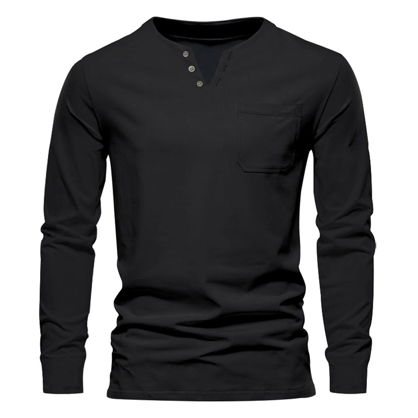 Men's Slim-Fit Long-Sleeve Henley Shirt Fashion Men's Henley Shirts ...