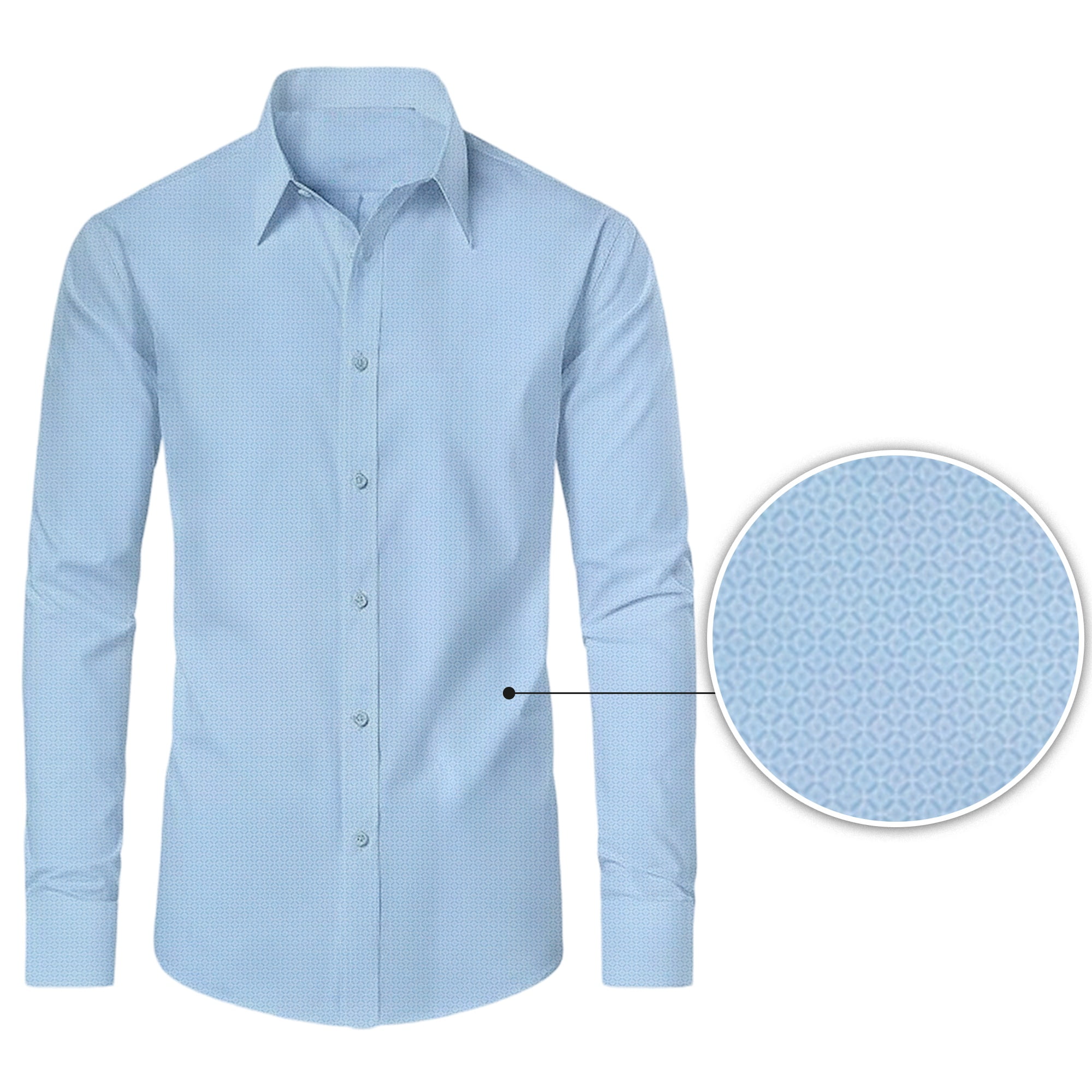 Men’s Slim Fit Long Sleeve Stretch Printed Dress Shirt - Lightweight Button Down Shirt for ...