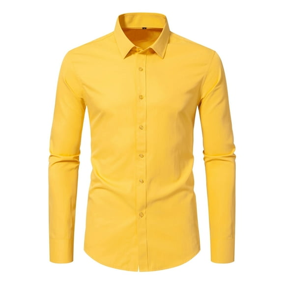 Conairie Mens Button Down Shirts Solid Color Collar Shirt Business ...