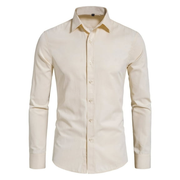 HOWPAY Men Dress Shirt Regular Fit Long Sleeve Button down Shirts ...