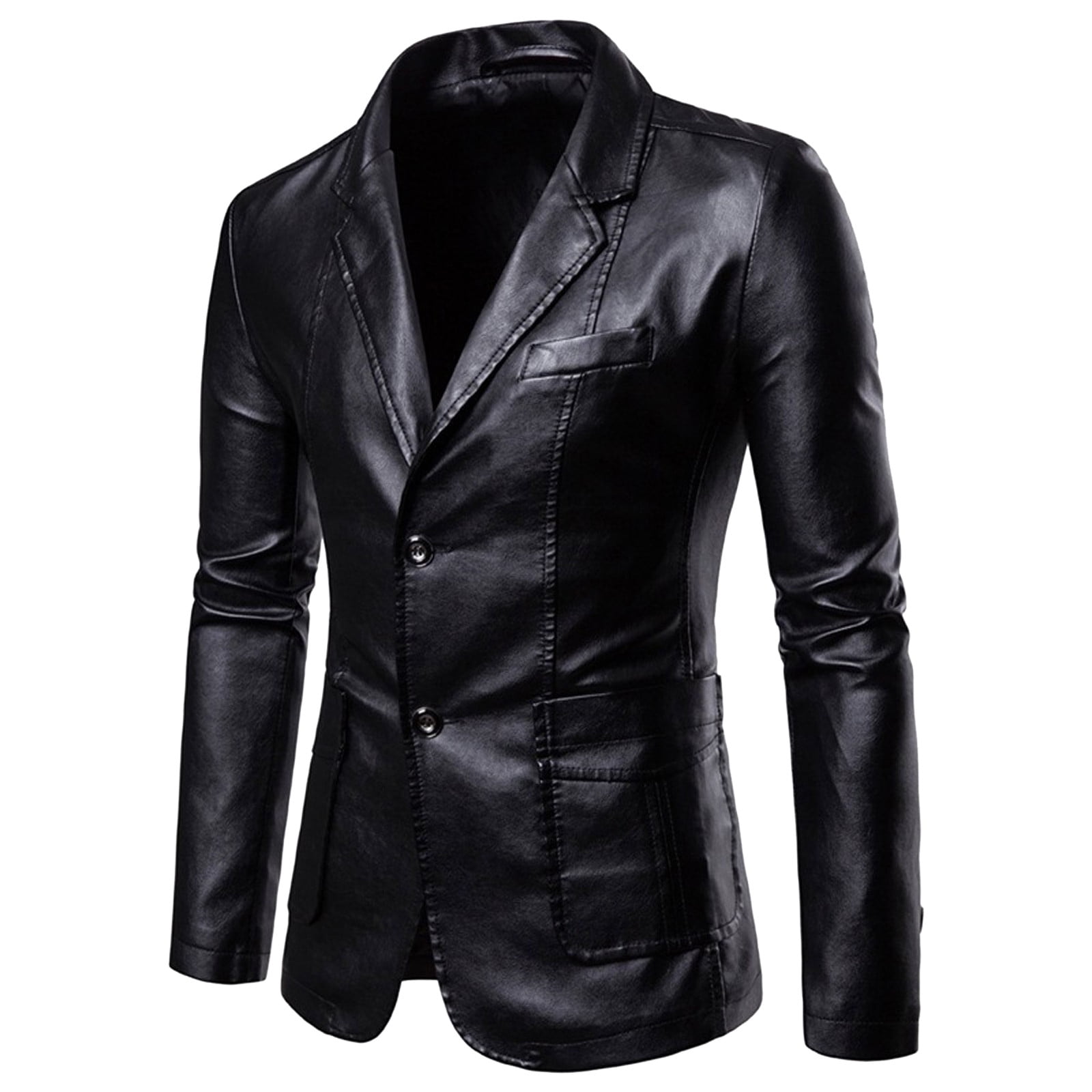 Men's Slim Fit Suit Jacket with Notch Lapel Long Sleeve Formal Business ...