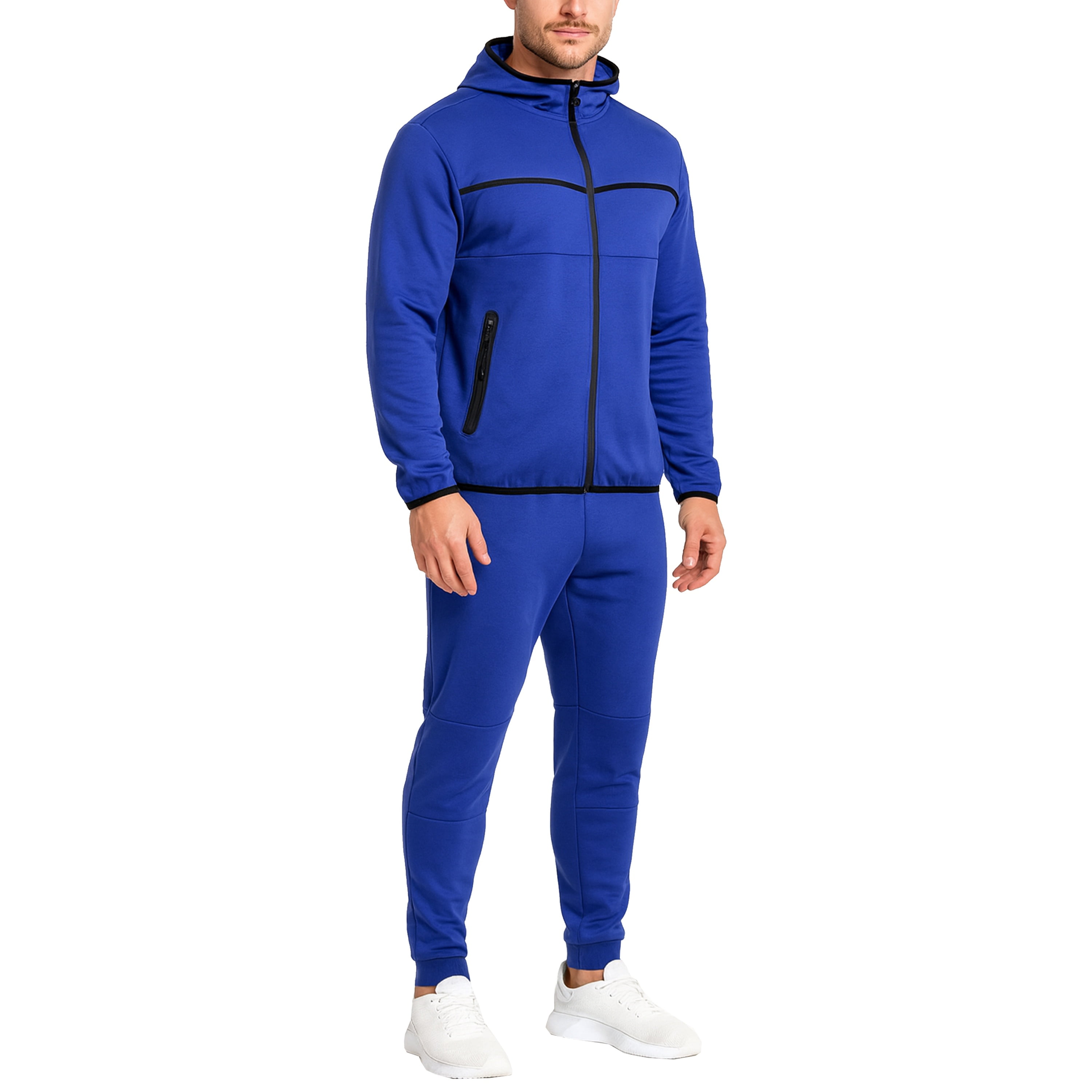 Men's Slim Fit Tech Fleece Full Zip Tracksuits 2 Piece Sets| Hoodie ...