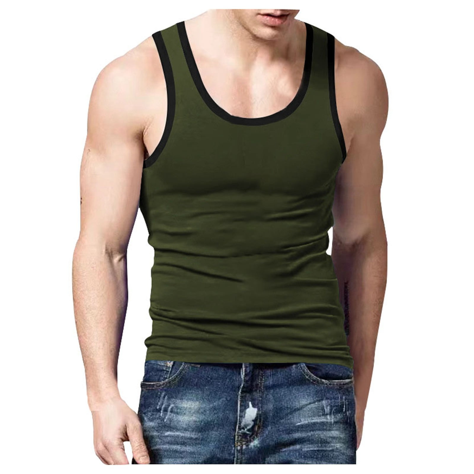 Men's Slim Fit Undershirt Vest - Casual Sports Tank Top, Polyester, for ...