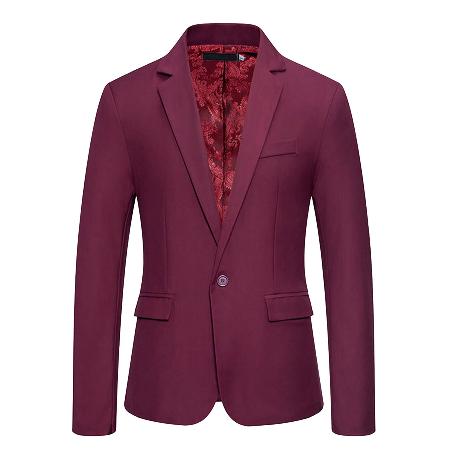 Men's Slim Fit Wedding Casual Business Suit Jacket Modern Tailored ...