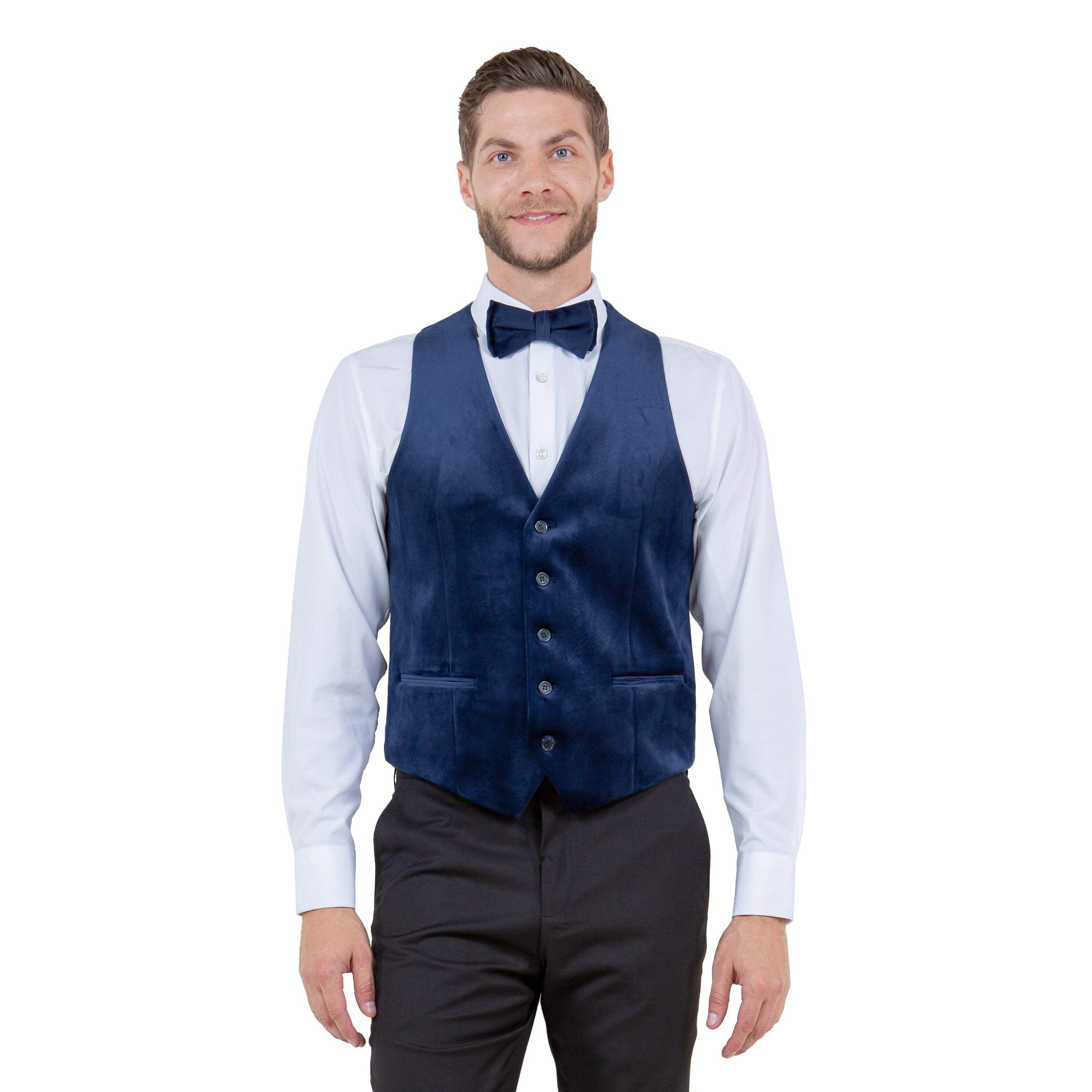 Men's Slim-fit Velvet Suits Separates, Vest And Bowtie - Walmart.com