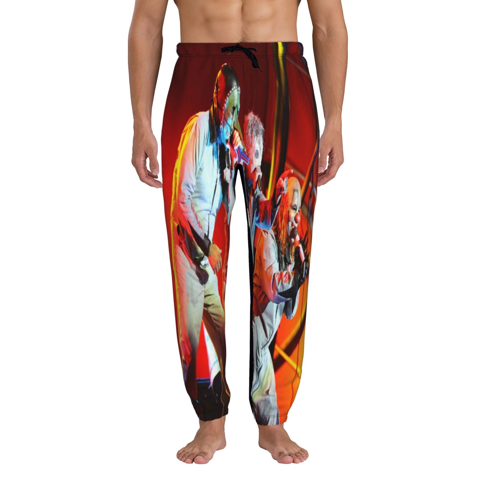 Men's Slip-Kno Jogger Sweatpants Stylish Loose Drawstring Front Print ...