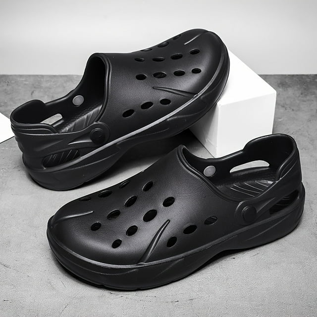 Men's Slip-on Closed Toe Sandals, Soft Sole Walking Shoes, Outdoor ...