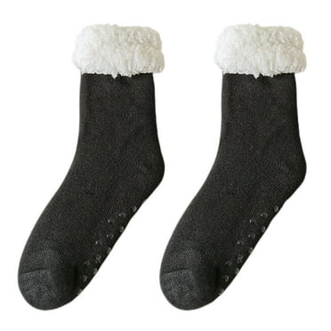 AMITOFO Men's Fuzzy Thermal Socks with Non-Slip Bottom and Christmas ...