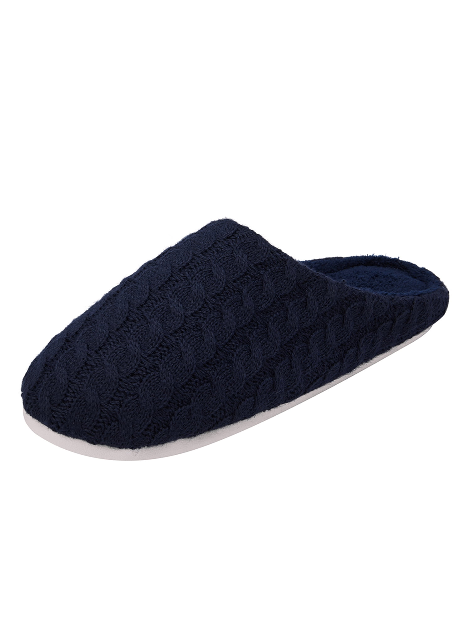 Men's Slippers, Cozy Fuzzy Slide Slippers Warm House Shoes Memory Foam ...