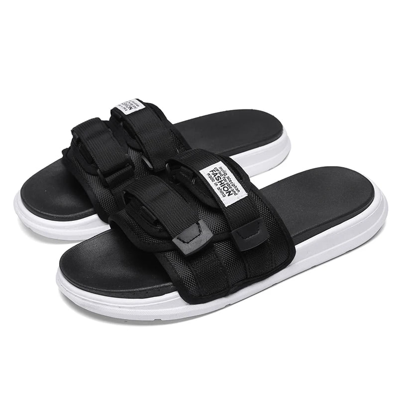 Men's Slippers EVA Men Shoes Women Couple Flip Flops Soft Black and ...
