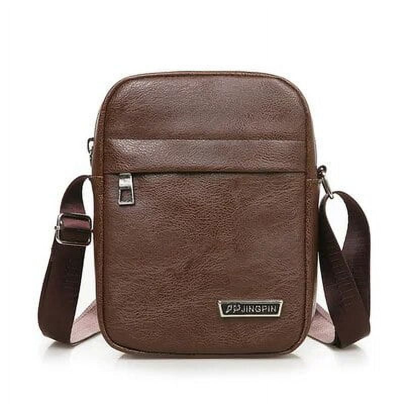 Men's Small PU Leather Bags Waterproof Purses Male Cross Body Shoulder ...